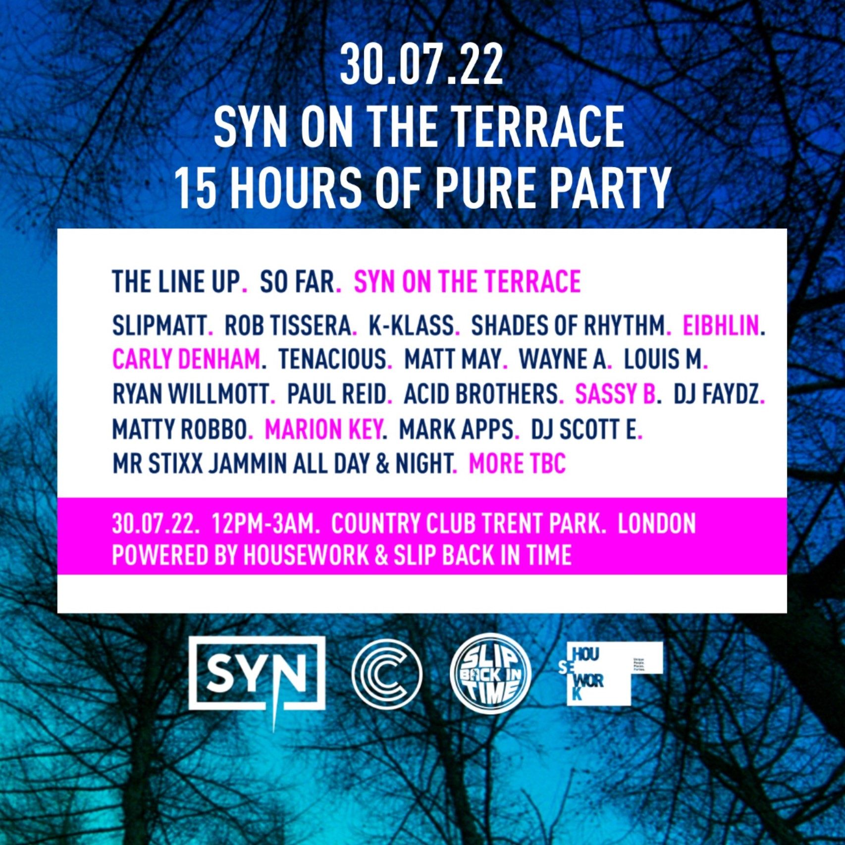 SYN ON THE TERRACE - Trent Park | SlipMatt